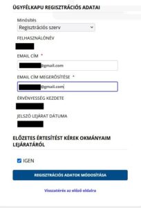 Ügyfélkapu email cím módosítás - Egy könyvelő élete